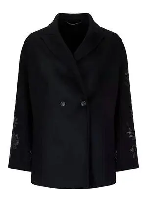 Ermanno Scervino Floral Appliqué Jacket - Black