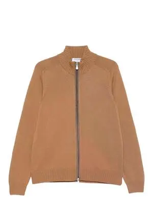 GRAN SASSO Zip-up Cardigan - Brown