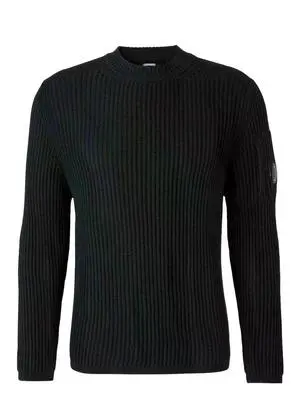 C.P. COMPANY Ribbed Round-neck Sweater - Black