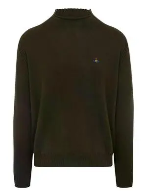 VIVIENNE WESTWOOD Orb-embroidered Wool Sweater - Brown
