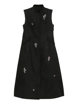 Shiatzy Chen Embroidered Sleeveless Coat - Black