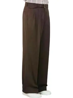 Officine Générale Evans Belted Pleated Trousers - Brown