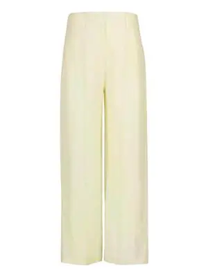 PAULA Twill-paneled Silk Trousers - White