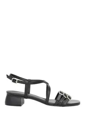 STUDIO CHOFAKIAN 25mm Buckle-detail Crisscross Sandals - Black