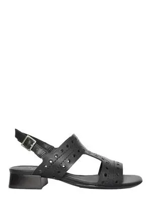 STUDIO CHOFAKIAN 20mm Studio 174 Perforated Slingback Sandals - Black