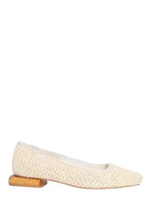 STUDIO CHOFAKIAN Crochet Square-toe Ballet Flats - Neutrals