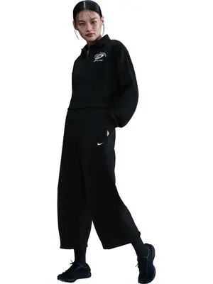 Nike Sportswear Phoenix Fleece Loose Mid-rise Barrel Pants - Black