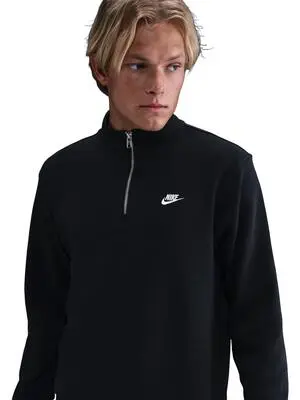 Nike Sportswear Club 1/2-zip Fleece Top - Black