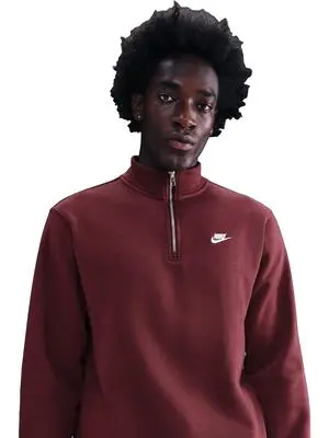 Nike Sportswear Club 1/2-zip Fleece Top - Red