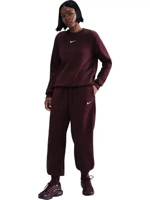 Nike Sportswear Phoenix Fleece High-Waisted Oversized Sweatpants Red