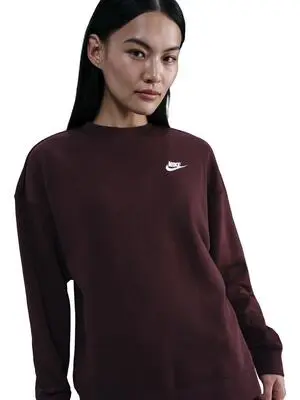 Nike Sportswear Club Fleece Loose Crew-neck Sweatshirt - Red