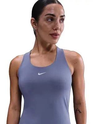 Nike Swoosh Medium-support Padded Sports Bra Tank Top - Blue