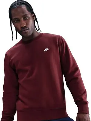 Nike Club Fleece Crew - Red