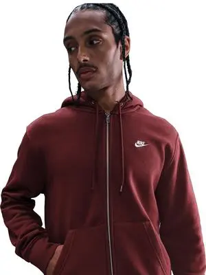 Nike Club Full-zip Fleece Hoodie - Red
