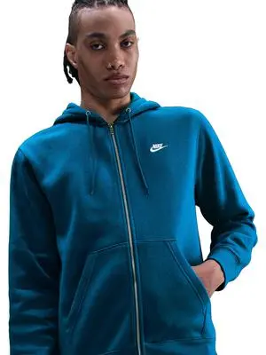 Nike Club Full-zip Fleece Hoodie - Blue