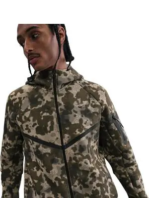 Nike Tech Full-zip Fleece Camo Windrunner Jacket - Brown