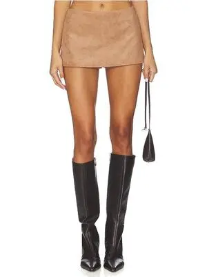 Tularosa Noella Faux Suede Skort - Golden Tan