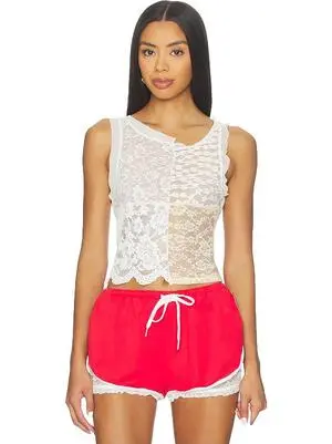 YUHAN WANG Patchwork Lace Tank Top