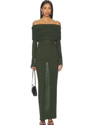 Superdown Chantal Sheer Gown - Dark Green