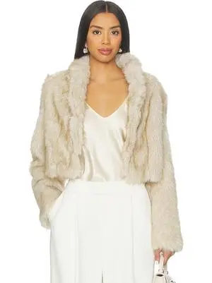 NONCHALANT LABEL Uma Faux Fur Jacket - Ivory