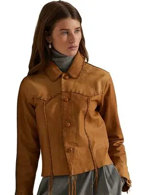 Ralph Lauren Western Leather Shirt Jacket - Tan