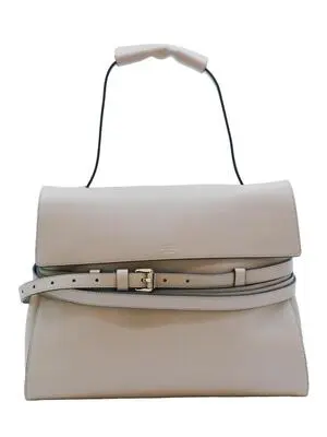 Moschino Leather Top Handle Bag - Beige