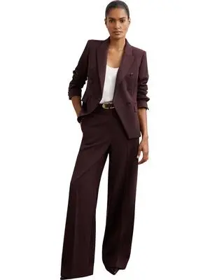 REISS Gabi Wide-leg Suit Trousers - Berry