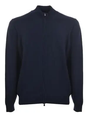 BOSS Cardigan In Virgin Wool - Blue