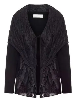 NICCOLO PASQUALETTI Lace-overlay Cardigan - Black