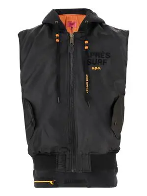 APRÈS SURF Logo-detail Hooded Gilet - Black