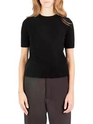 SOCIETE ANONYME Meryl Short-sleeve Cashmere Sweater - Black