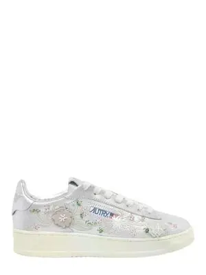 AUTRY Dallas Low Floral-embroidered Trainers - Silver