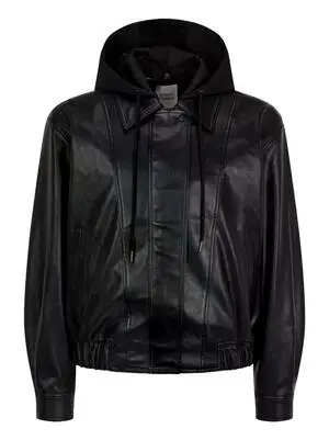 STUDIO TOMBOY Hooded Faux-leather Jacket - Black
