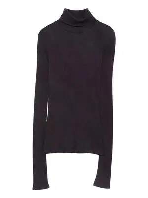 SAMSOE SAMSOE Roll-neck Knitted Top - Black