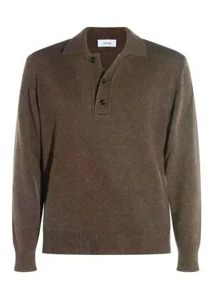 LARDINI Polo-collar Sweater - Brown