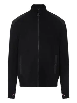 Moncler Zip Shoulder-panel Cardigan - Black