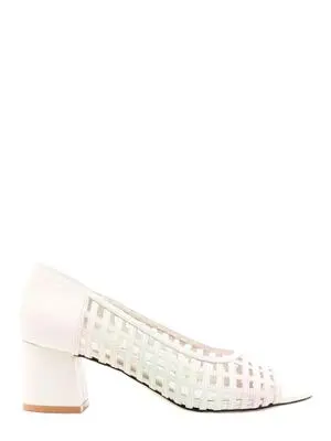 STUDIO CHOFAKIAN Open-toe Leather Pumps - White