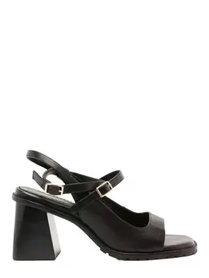 STUDIO CHOFAKIAN Vik 70mm Slingback Leather Sandals - Black