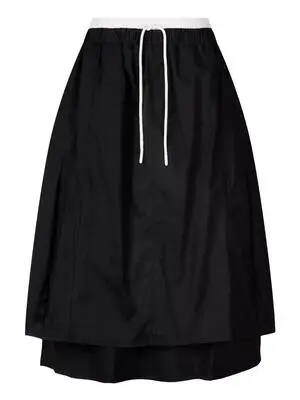 STUDIO TOMBOY Contrast-waist Skirt - Black