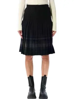 LOW CLASSIC Pleated Reversible Midi Skirt - Black