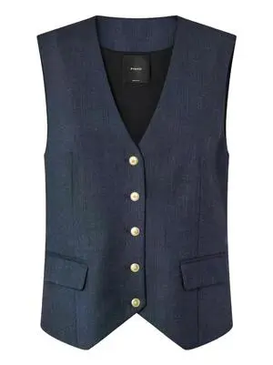 Pinko Buttoned Gilet - Blue