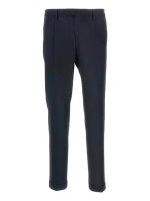 BRIGLIA 1949 Pleat-detail Wool Trousers - Blue