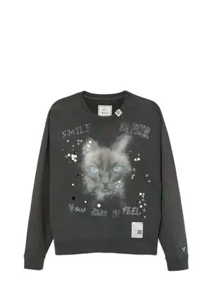 Mihara Yasuhiro Cat-Print Sweatshirt Black