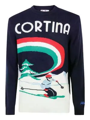 MC2 SAINT BARTH Heron Graphic Crew-neck Sweater - Blue