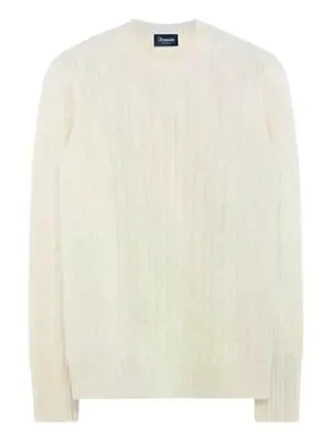 DRUMOHR Cable-Knit Crew-Neck Sweater White