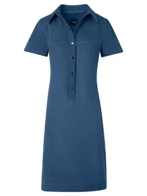 Akris Buttoned Collared Mini Dress - Blue