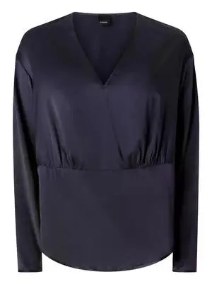 Pinko Frisella V-neck Gathered Blouse - Blue