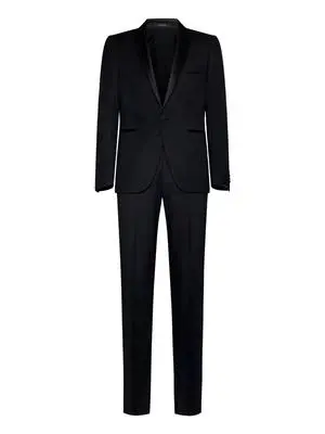 Tagliatore Satin-shawl Lapels Tuxedo - Black