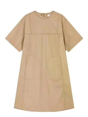 STUDIO TOMBOY Contrast-stitch Tunic Dress - Neutrals