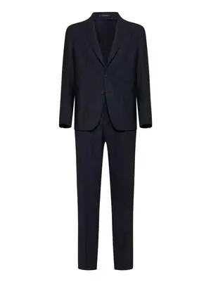 Tagliatore Peak-lapels Drawstring Suit - Blue